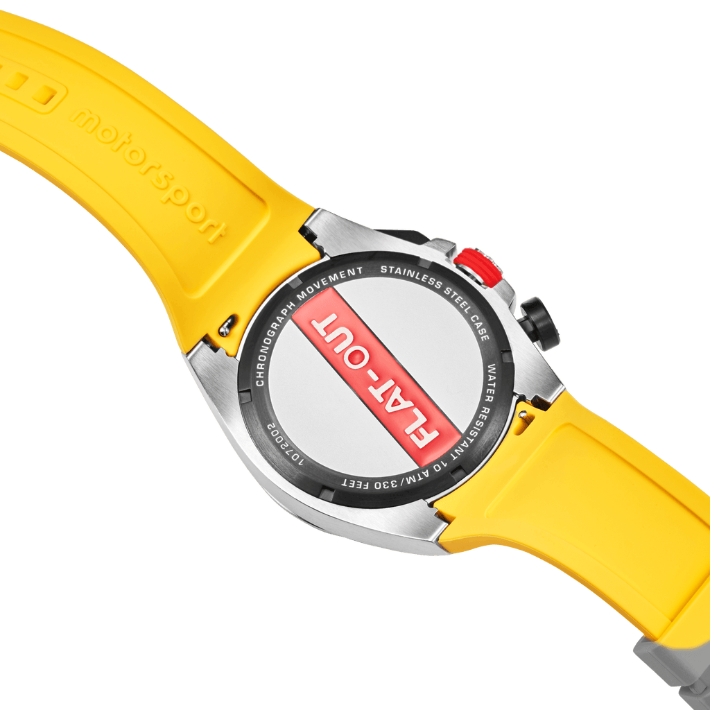Stainless Steel Premium Men's Chronograph Watch - Motorsport Rebel Yellow