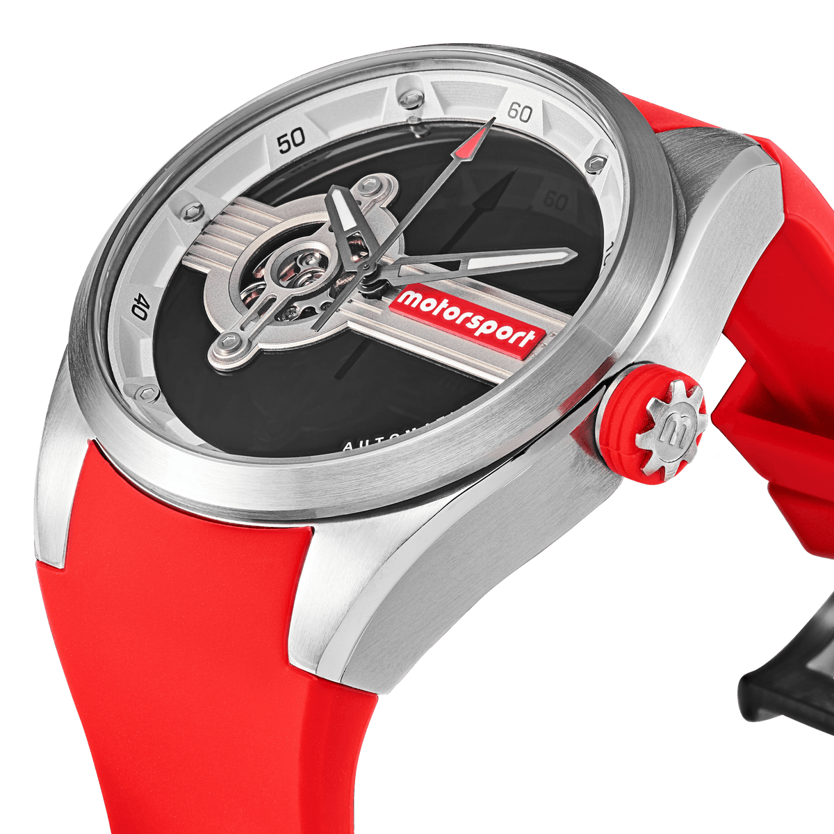Stainless Steel Automatic Men's Racing Watch - Motorsport Speedster Black