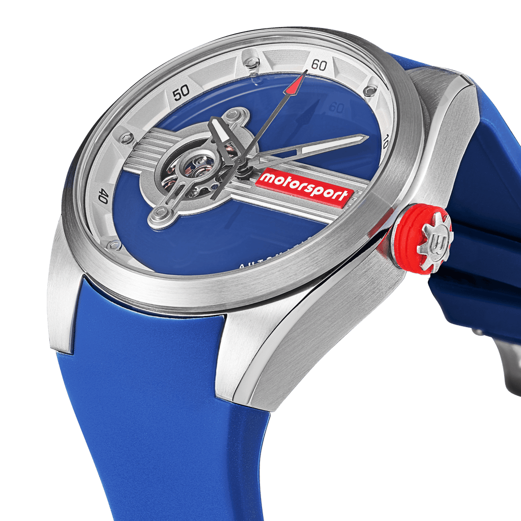 Stainless Steel Automatic Men's Racing Watch - Motorsport Speedster Blue