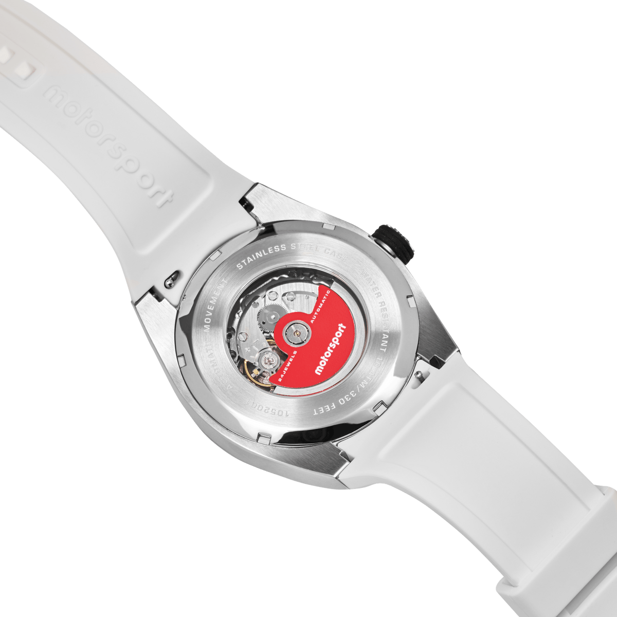 Stainless Steel Men's Automatic Racing Watch - Motorsport Sandtrap White
