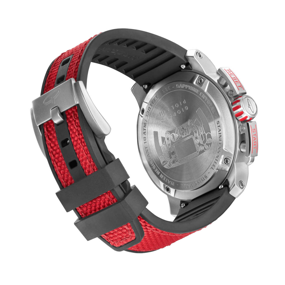 Torque Red - Luxury Stainless Steel Watch with Swiss Movement